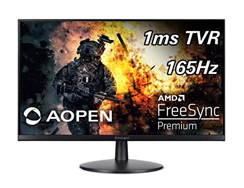 AOPEN by Acer 24MV1Y Pbmiipx 23.8" Full HD (1920 x 1080) FPS RTS Gaming Monitor | AMD FreeSync Premium | Up to 165Hz | 1ms | VESA and Tilt Compatible I 2 x HDMI Ports & 1 x Display Port, Speakers