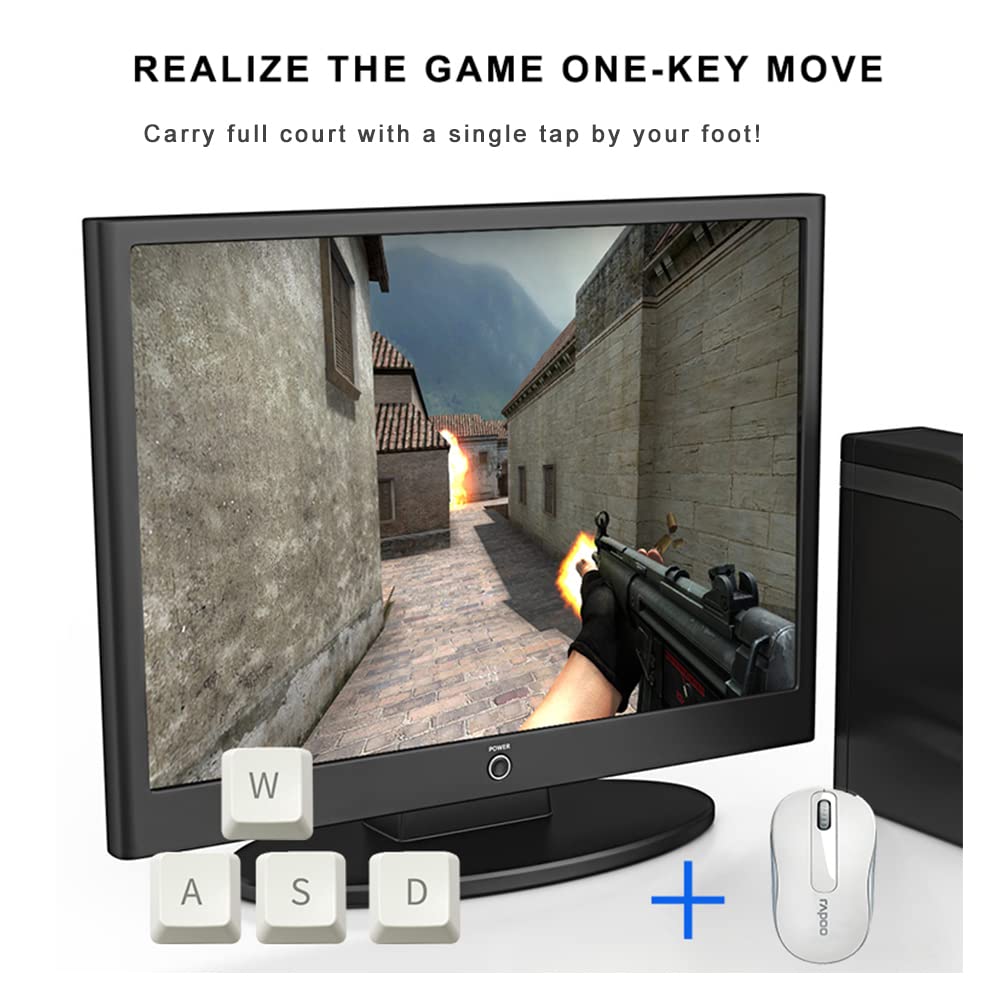 PCsensor USB Foot Pedal PC 3 Key Foot Pedal Customized Foot Switch Programmable Computer Keyboard Mouse for Video Game Control Office Work Sheet Music Page Turner Action Control HID (Photoelectric)