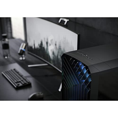 Fractal Design Torrent Black - Dark Tint Tempered Glass Side Panel - Open Grille for Maximum air Intake - Two 180mm PWM and Three 140mm Fans Included - Type C - ATX Airflow Mid Tower PC Gaming Case