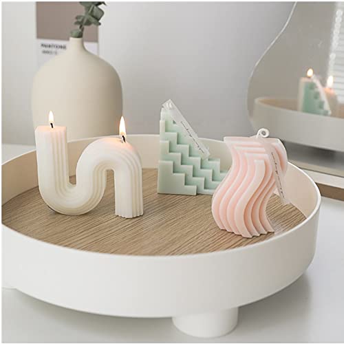 2 Pcs Aesthetic CandlesS Shape,U Shaped Candle Minimalist Geometric Shaped Candles Soy Wax Scented Candle Art Decorative Handmade for Wedding Christmas Birthday Gift