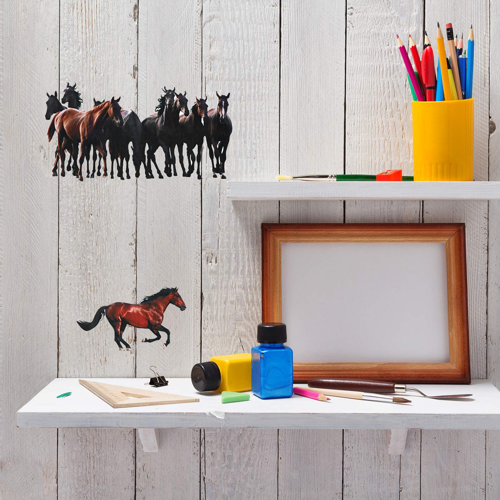 30 Pieces Horse Wall Decals Wild Horse Decor Stickers Wall Decals for Decoration, 11.8 by 7.8 Inch