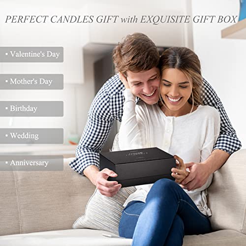 AROMART Scented Candle Set 3 Pack Long Lasting Natural Soy Candles for Home Scented with 8% Essential Oil for Stress Relief Peony, Jasmine, Lavender Candle Aromatherapy Gifts for Women (4.5Oz Each)
