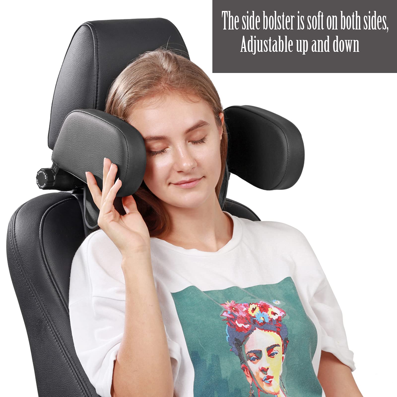 2022 Car Seat Headrest Pillow,car headrest Pillow,car seat Head Support Infant,Premium Seat Head Pillow,Grey Pillow,360 Degree Adjustable,for Children and Adults (-Grey)