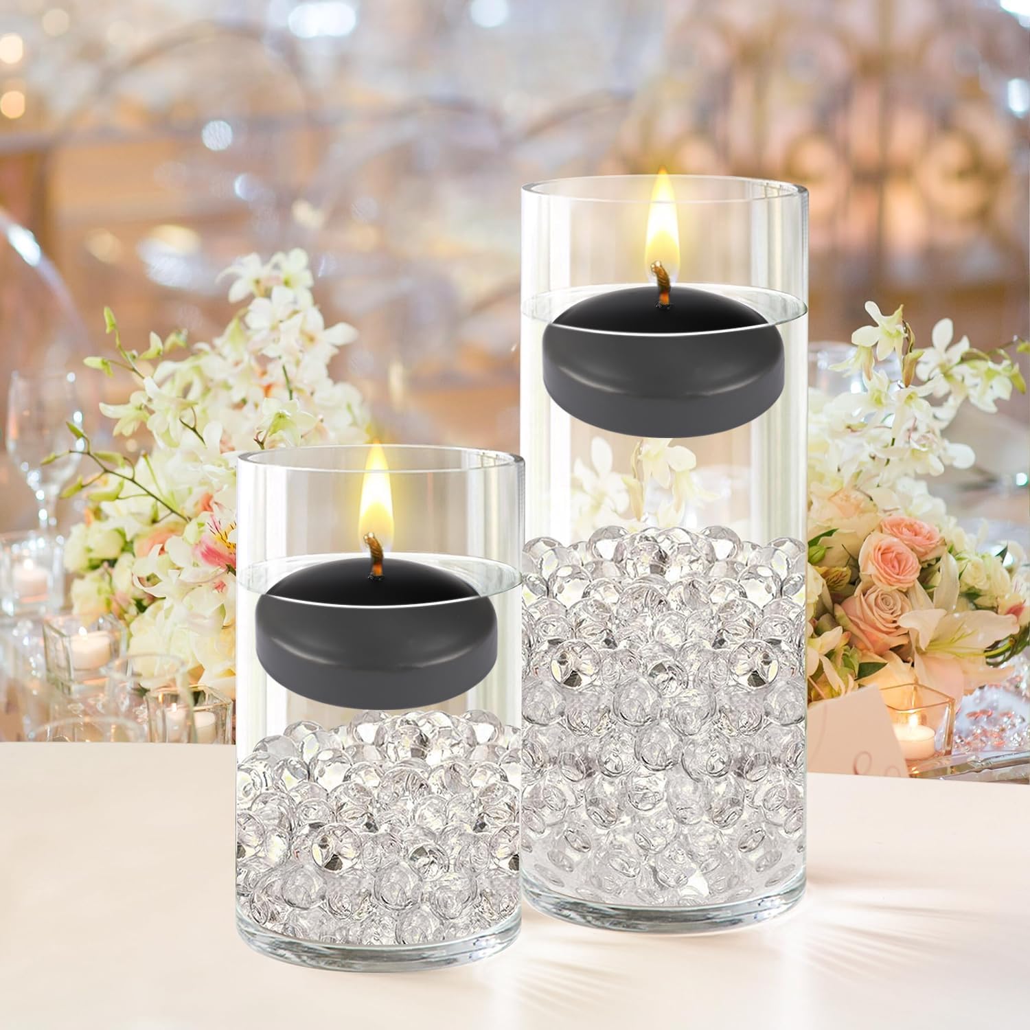 12 Bulk White Floating Candles-2 inch Unscented Tealights -for Romantic Weddings Decorations Pool Centerpieces Parties