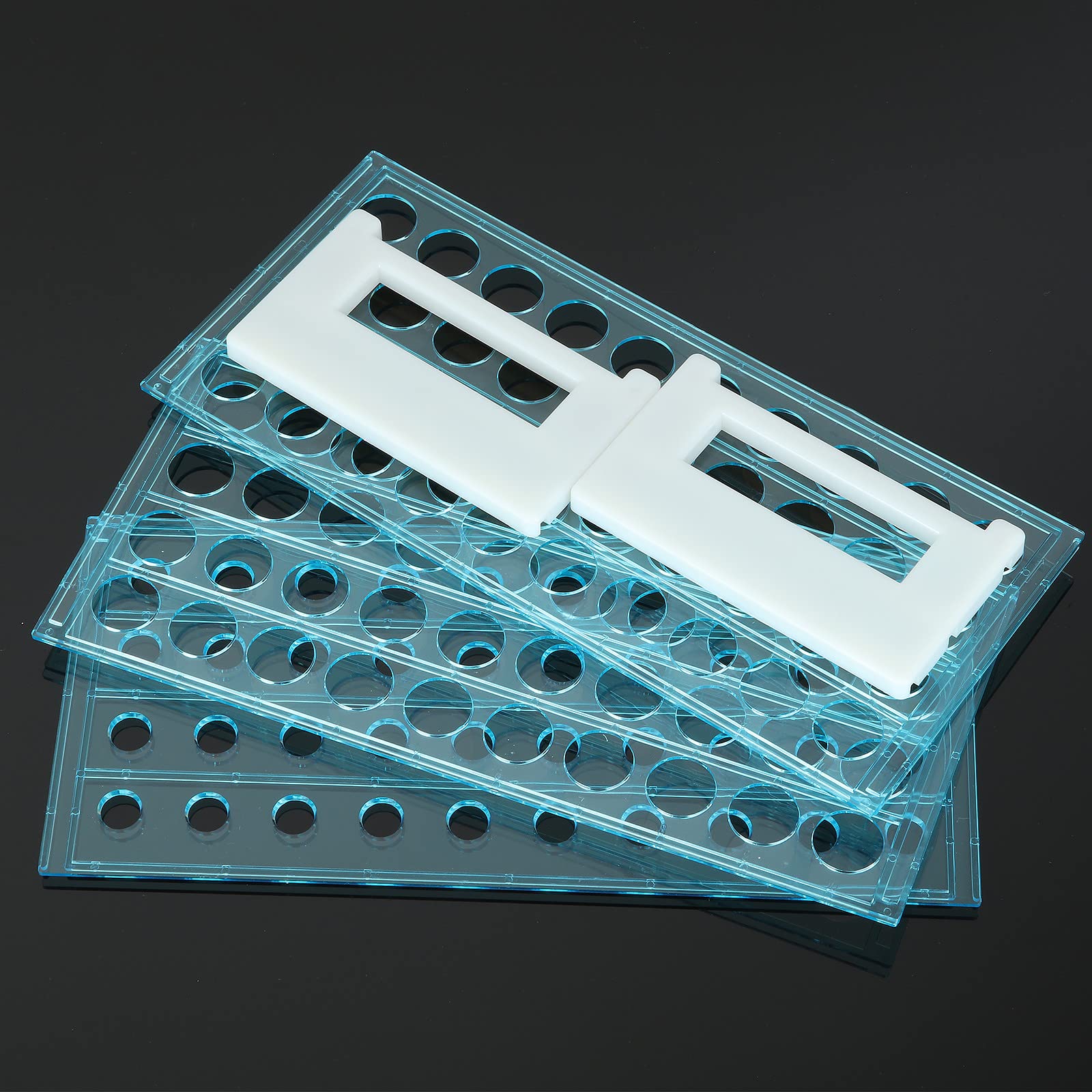 6 Pack Plastic Test Tube Rack for 15-18 mm Tubes, 40 Holes Test Tube Rack Holder, Science Test Tube Stand, Lab Tube Rack for for Scientific Experiment, Lab Sample Vials, Laboratory (Detachable)