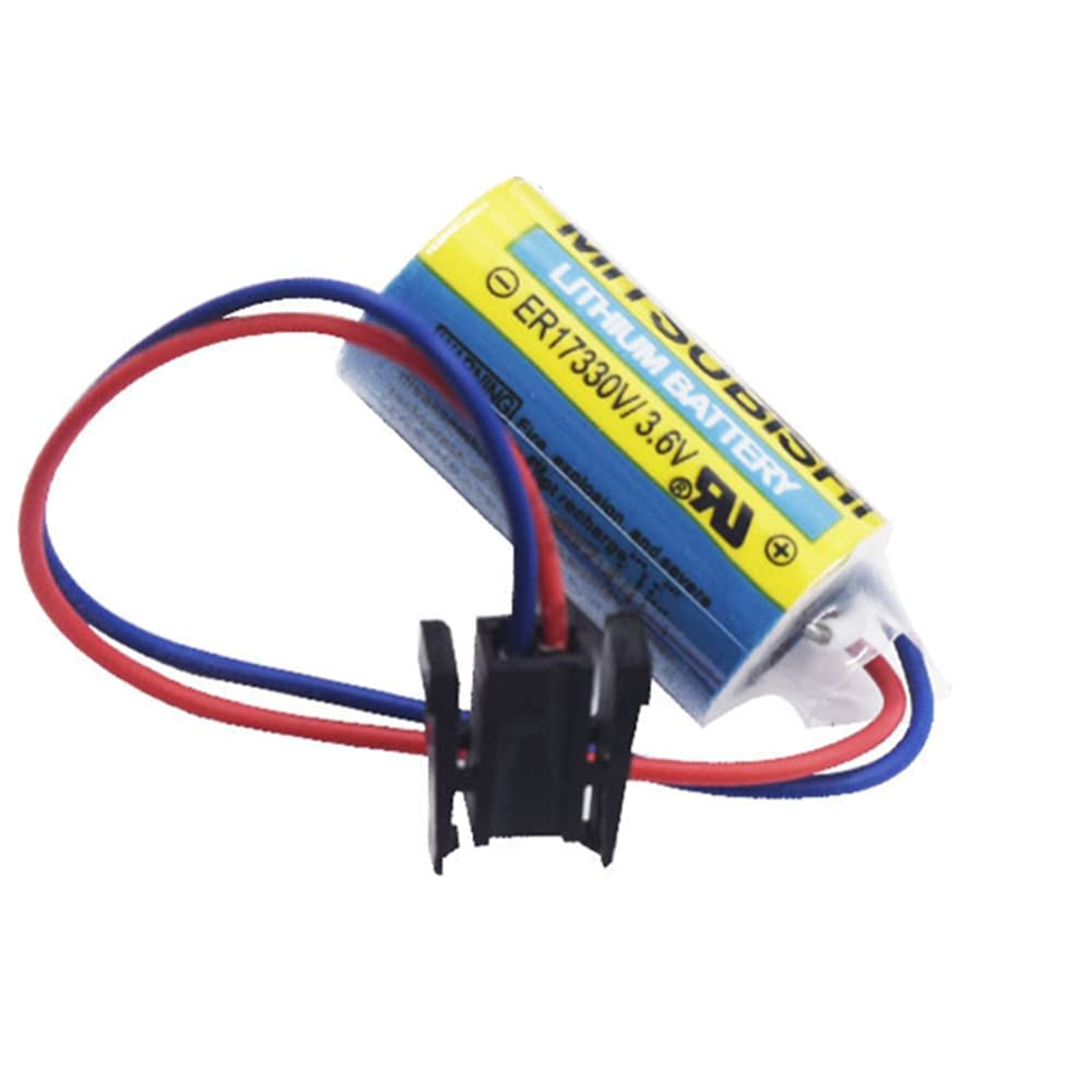 DSONE 2PCS MR-BAT ER17330V3.6V 1700mAh PLC Battery with Plug for FANUC CNC System, BLUE