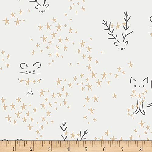 Art Gallery Fabrics Art Gallery Little Town Starbright Frost Fabric, White