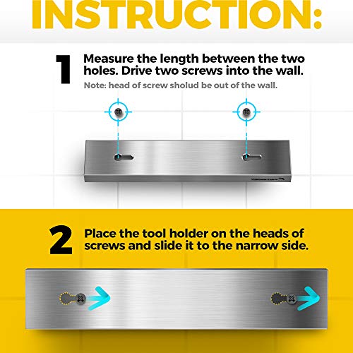 10 Inch Knife Magnetic Strip with Adhesive β Magnetic Knife Holder for Wall no Screws β Magnetic Knife Block Use as Kitchen Utensil Holder, Knife Bar, Knife Rack, Kitchen Organizer and Tool Holder