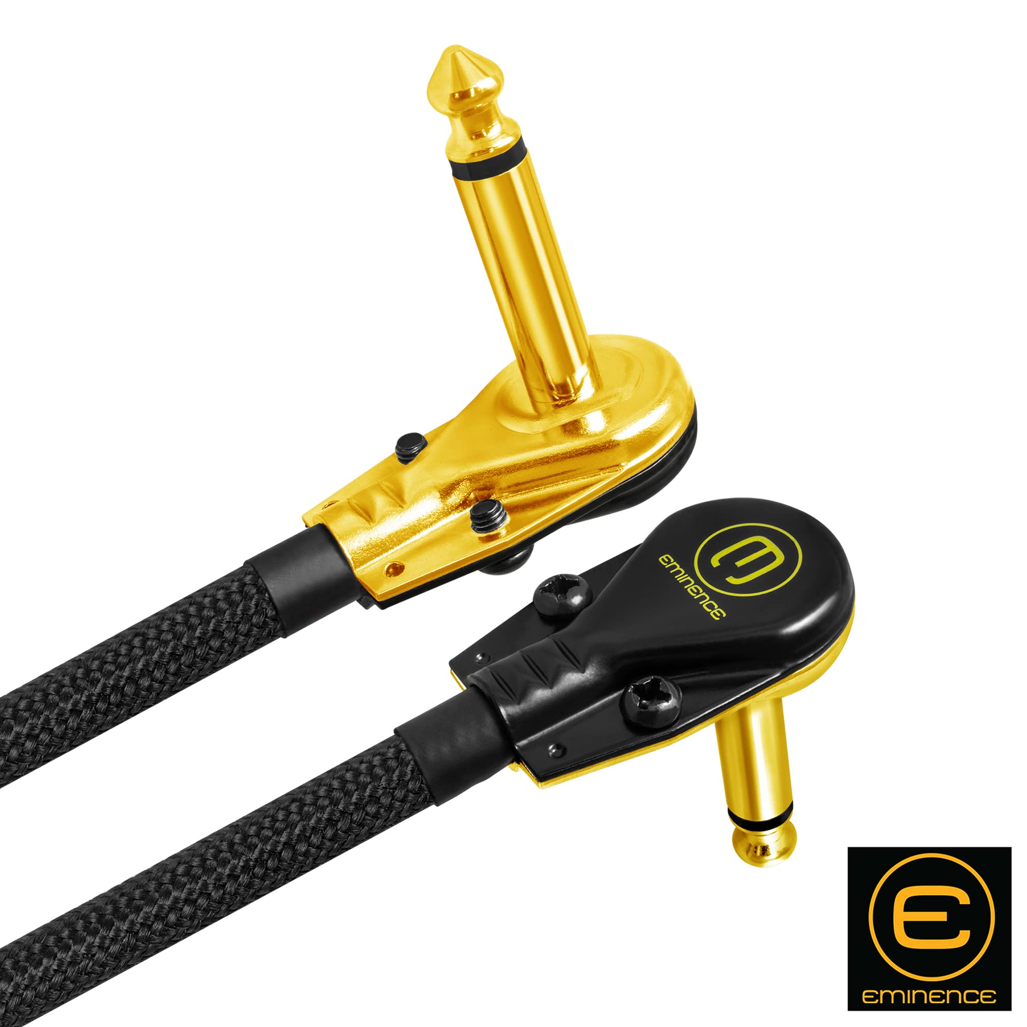 2 Units - 4 Foot - Audioblast HQ-1-BRAID (Black) - Ultra Flexible -Dual Shielded(100%) -Instrument Effects Pedal Patch Cable w/Low-Profile, R/A Gold Pancake TS(6.35mm) Plugs & Dual Staggered Boots