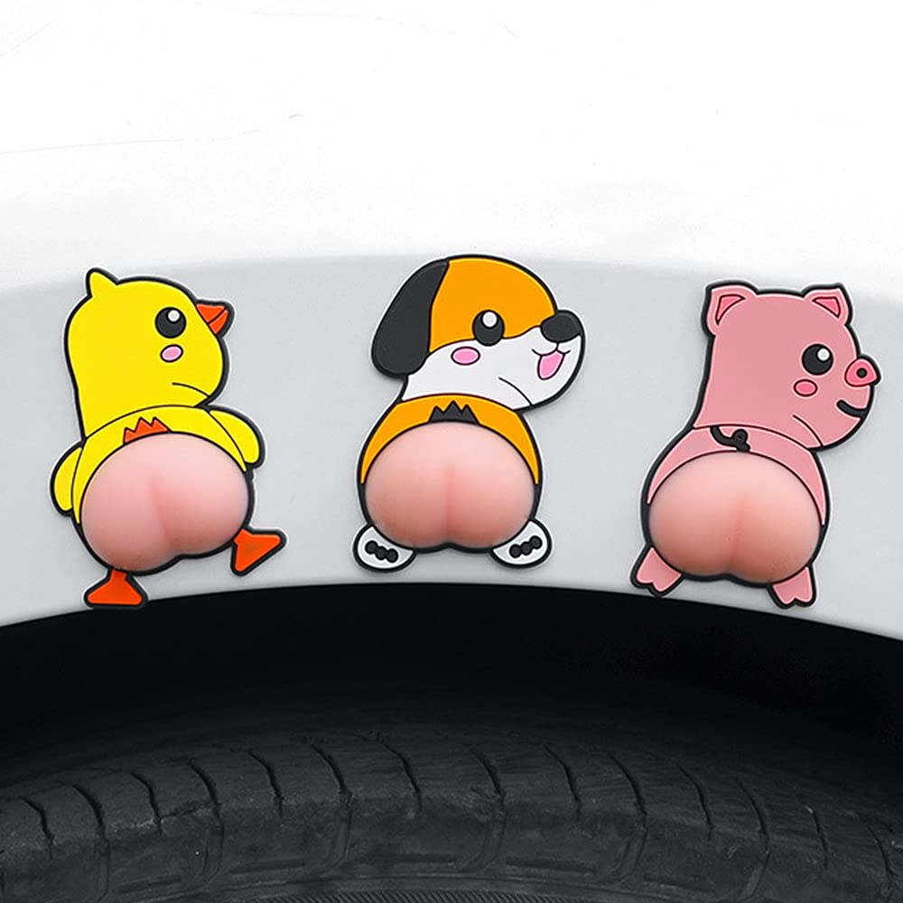 HALUOGUAI 1 Pair 3D Cartoon Animal Butt Shaped Flexible Silicone Fridge Door Stops,Self Adhesive Decorative Wall Protector,Pink Peach Shaped Waterproof Toilet Lid Bumper Pad (Pig)