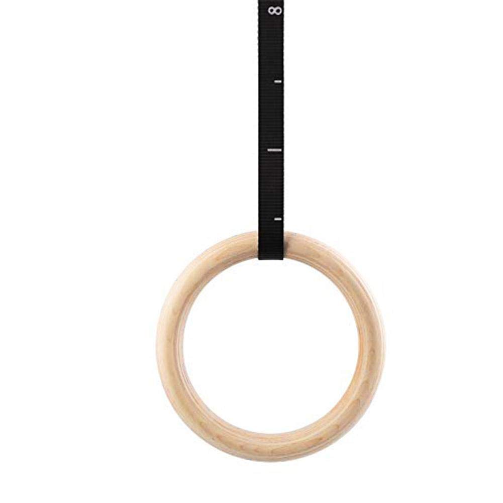 1 Pcs Gymnastic Ring Wooden Gym Ring, Fitness Ring, Exercise Ring, Heavy Duty Gym Equipment for Training Workout, Strength Training, Gymnastics, Olympic (Without Strap, Only 1 Ring)