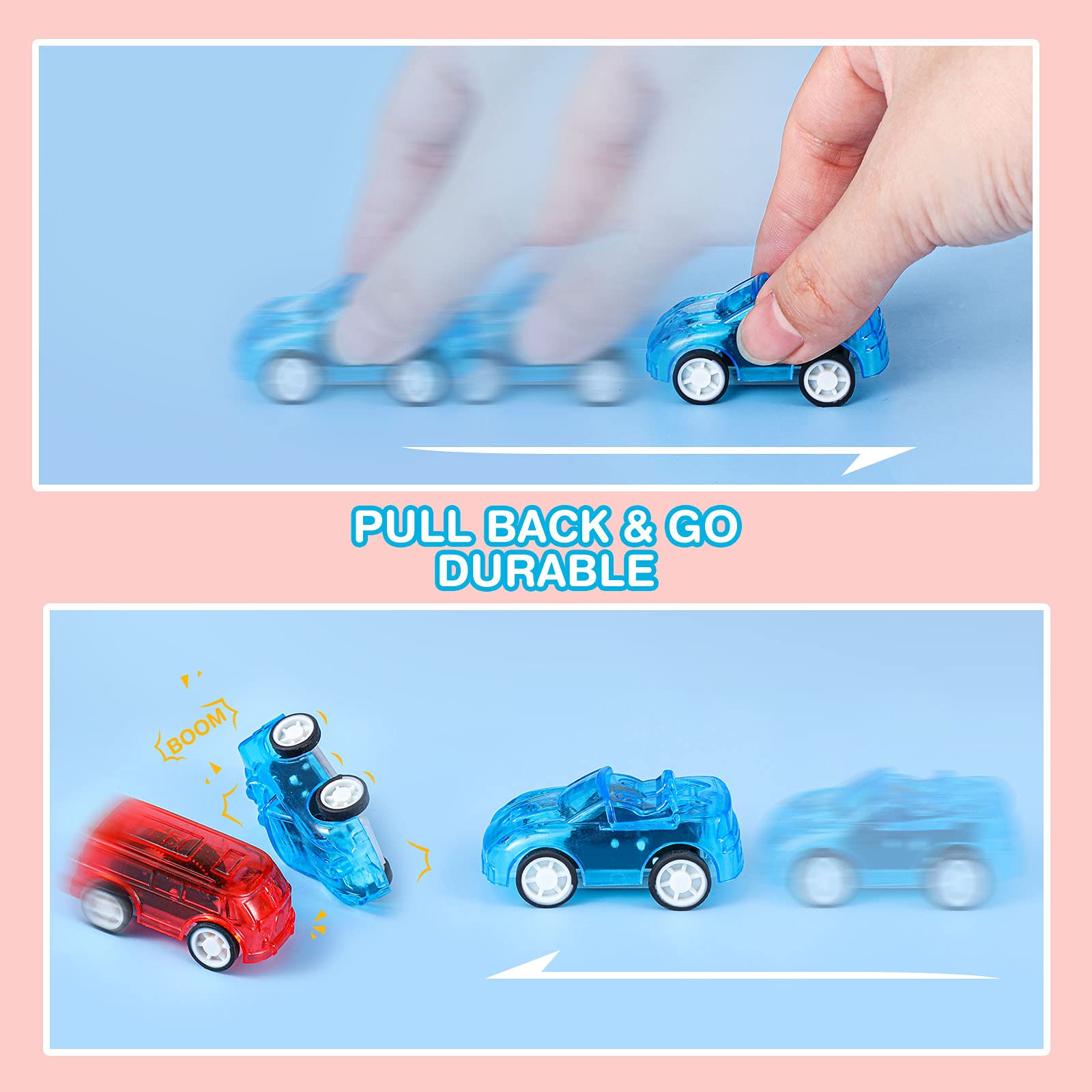 50 Pieces Pull Back Vehicles Set Friction Powered Racing Car Toy Small Pull Back Car Toys Push and Go Toy Cars for Game Supplies Birthday Party Favor (Assorted Style)