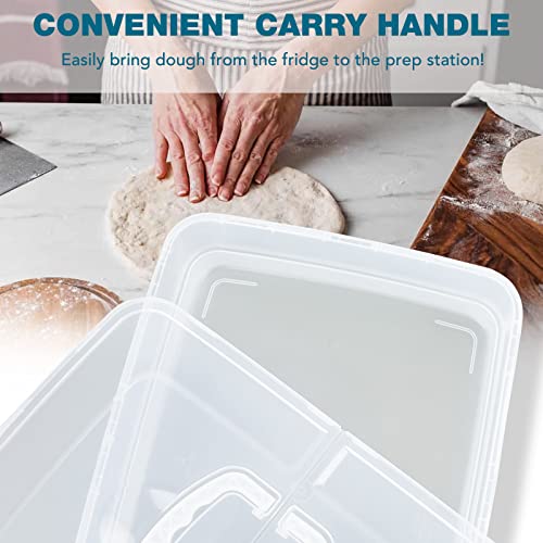 2 PCS Dough Trays for Pizza, Commercial Pizza Dough Proofing Box, BPA FREE,Durable Pizza Storage Container, 14" x 10.3" Large Capacity Pizza Dough Containers, Home Pizza Dough Trays with Handles