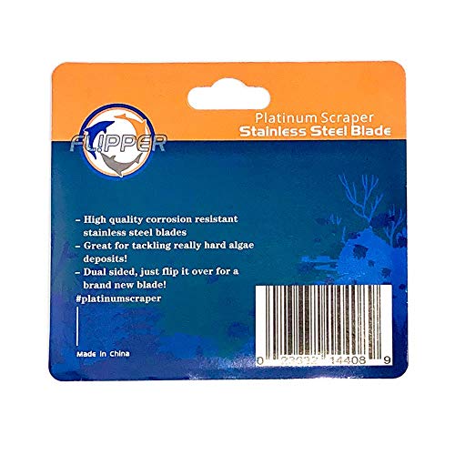 FL!PPER Platinum Aquarium Scraper Stainless Steel Replacement Blade for Fish Tank Cleaning - Replacement Stainless Steel Blade for Glass Tanks - Aquarium Cleaner Blade Card
