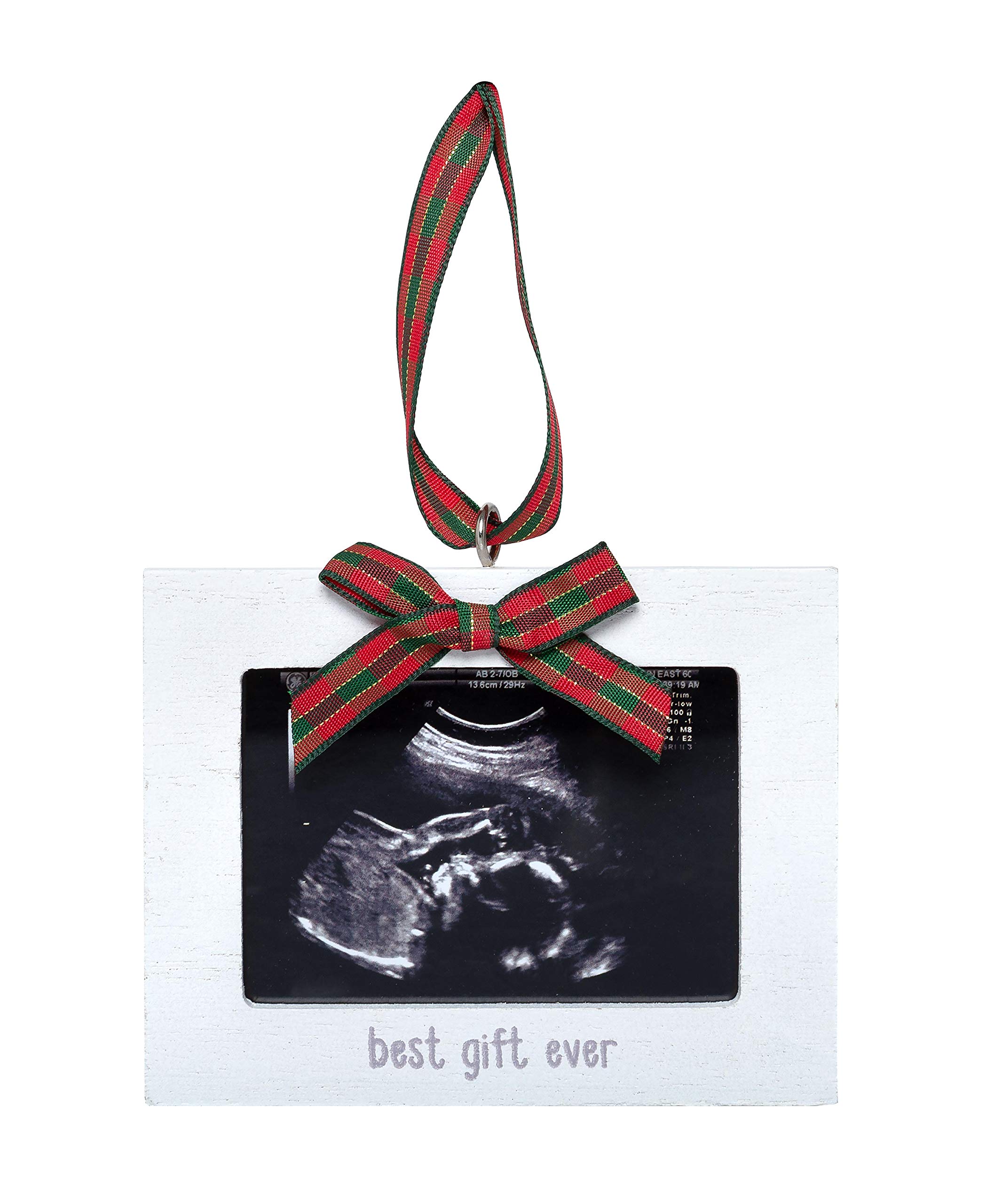 Kate & Milo Rustic Sonogram Christmas Tree Ornament, Baby Announcement Ornament, Ultrasound Picture Holiday Ornament, Baby's First Christmas, New and Expecting Parents Gift