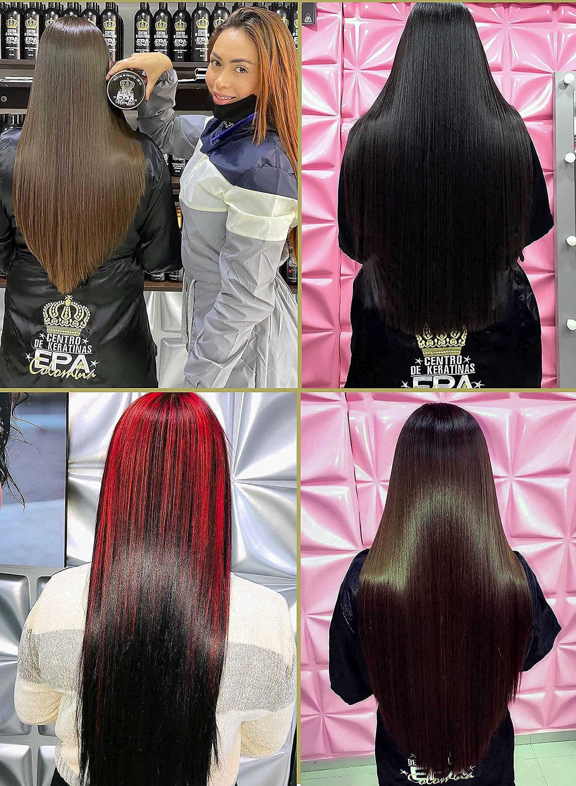 EPA COLOMBIA Keratin Minicombo Set - Shampoo, Conditioner, Brush, 200ML Treatment, Thermal Protector Spray for All Hair Types