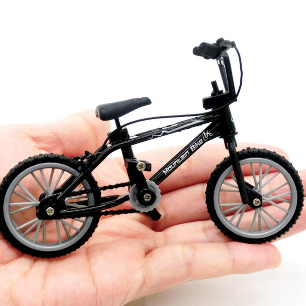 1/18 Diecast Bike Action Figure Toy,Mini Finger Mountain Bike Bicycle Art Crafts Desktop Decor - Blue