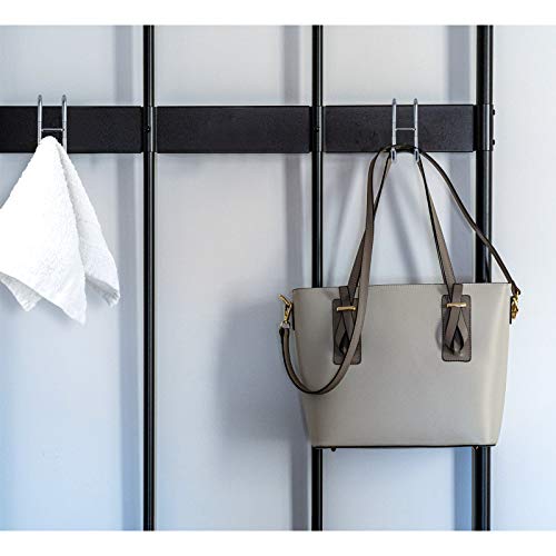 Shower Hooks Set Kamtop 3 PCS Shower Door Hooks Double Towel Rack 2PCS Single Door Hook Over Door Hooks for Bathroom Frameless Glass Shower Door Towel Hooks Shower Squeegee Hooks
