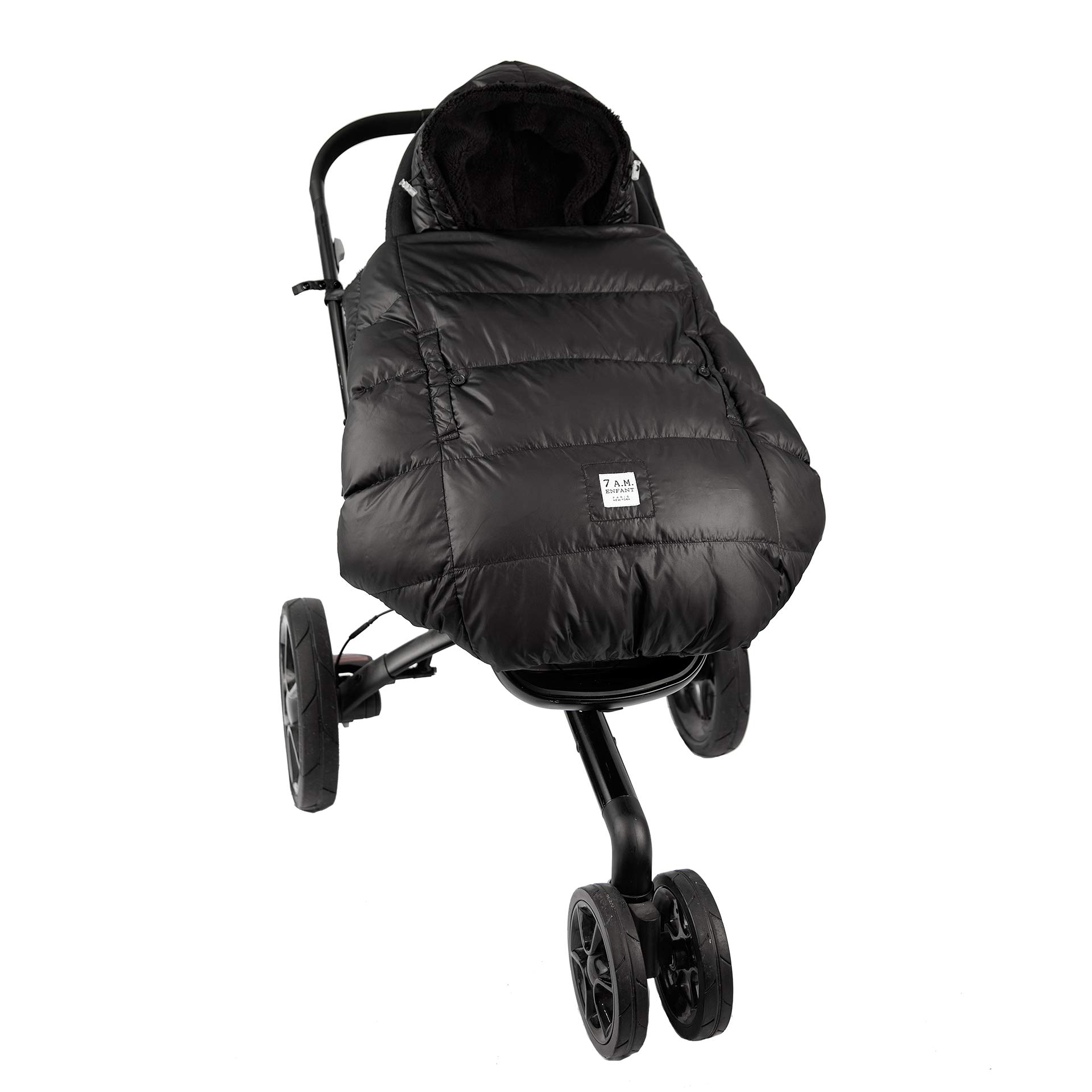 7AM Enfant Baby Carrier Cover - K-Poncho Universal Winter Ultra Soft Plush Lining, Multifunction Stroller & Car Seat Blanket Cover, Water Repellent Bunting Bag for Cold Weather | 0-3T