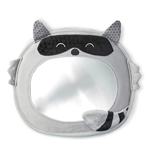 Diono Easy View Racoon Character Baby Car Mirror, Safety Car Seat Mirror for Rear Facing Infant, Fully Adjustable, Wide Crystal Clear View, Shatterproof, Crash Tested