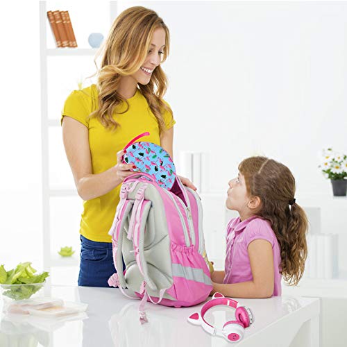 Headphone Case for Riwbox CT-7 Pink/for Jack CT-7S Cat Green 3.5mm/ for iClever IC-HS01/ for Mpow BH297B Wired/for Picun Bluetooth Wireless Over-Ear Headphones Headset for Kids-Box Only