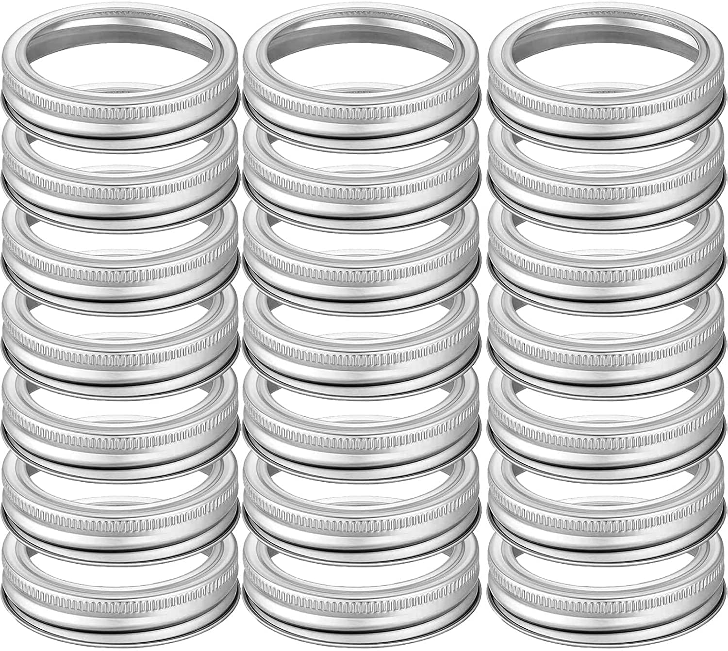 140 PCS Regular Mouth Canning Rings, Regular Mouth Mason Jar Rings - Split-Type Seals Jar Rings, Bands for Mason Jar Small Mouth (140 PCS REGULAR MOUTH 70MM, Silver)