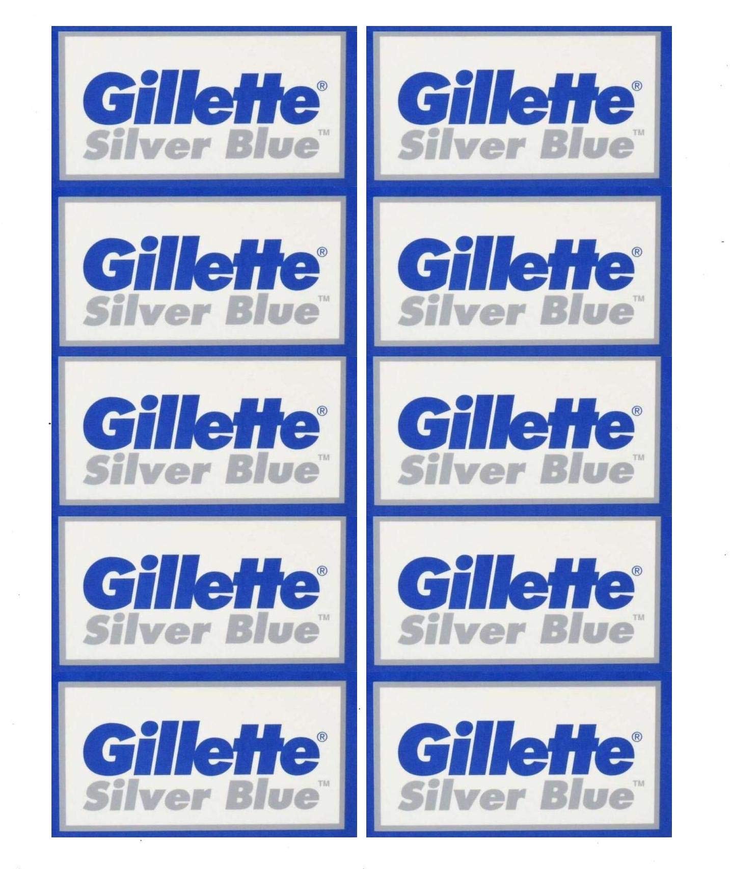 50 Silver Blue Double Edge Razor Stainless Blades Made in Russia