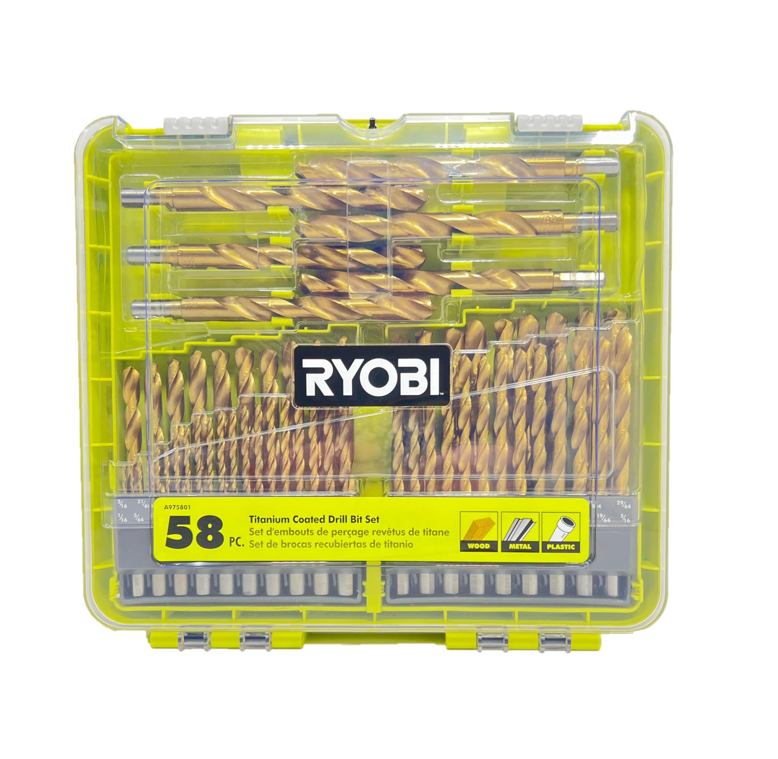 RYOBI 58-Piece Titanium Coated Drill Bit Set