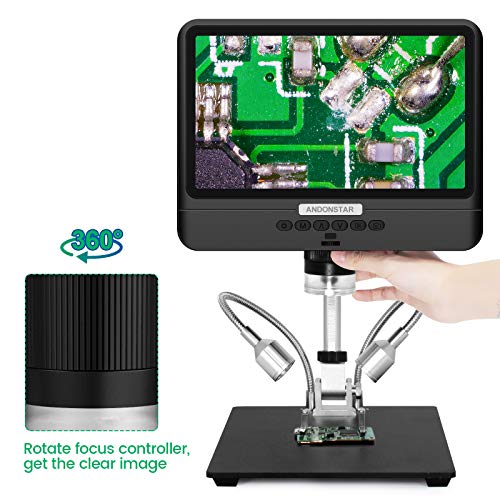 Andonstar AD208 Coin Microscope with 8.5 Inch Screen 260X LCD Lab Handheld USB Digital Microscopes for PCB Repair Soldering Coin Inspection