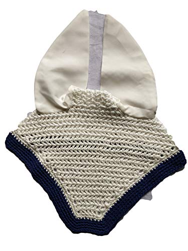 Avani Creations Horse Ear Net Crochet Fly Veil Equestrian Fly Bonnet/Veil/mask Standard Size