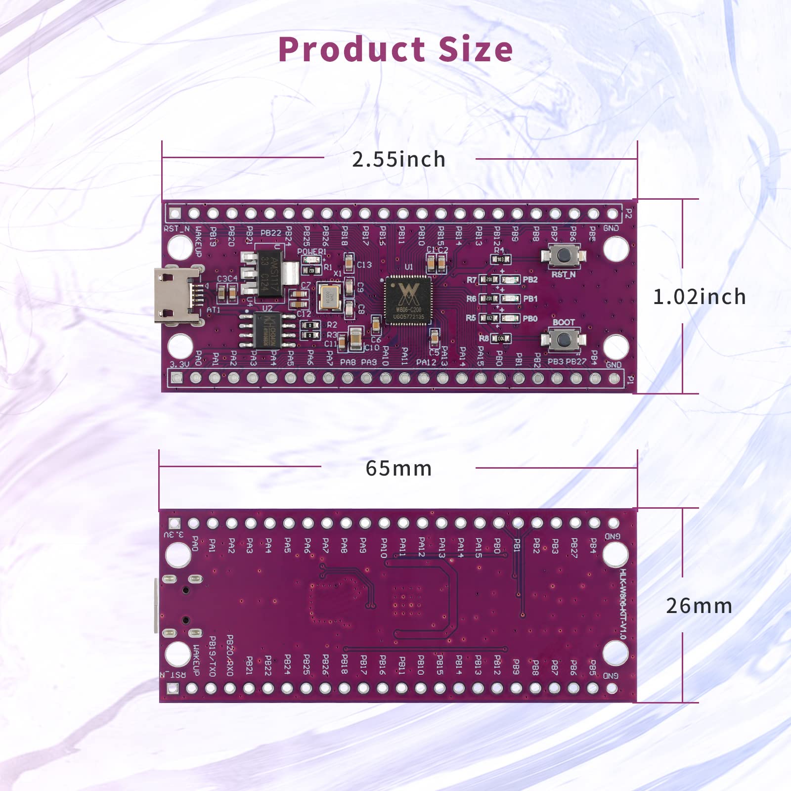 000 EC Buying W806 IOT MCU Development Board, IoT MCU Development Board Integrated 32-Bit Microprocessor STM32 Microcontroller CDK Development Environment Support Interface SPI I2C I2S UART(3PCS