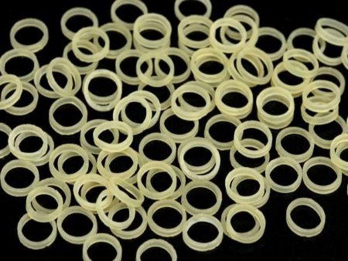 500 Pcs DentalSmile Amber Elastic Latex Braces 3/16 Orthodontics Rubber Bands Heavy 6.5oz Dental Latex Bands Dentist Great for Dreadlocks, Braids, Top Knots + 5 Free Placers