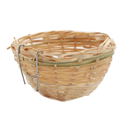 freneci 10pcs Bamboo Weaving Canary Birds Nest Handmade Hatching Breeding Nest