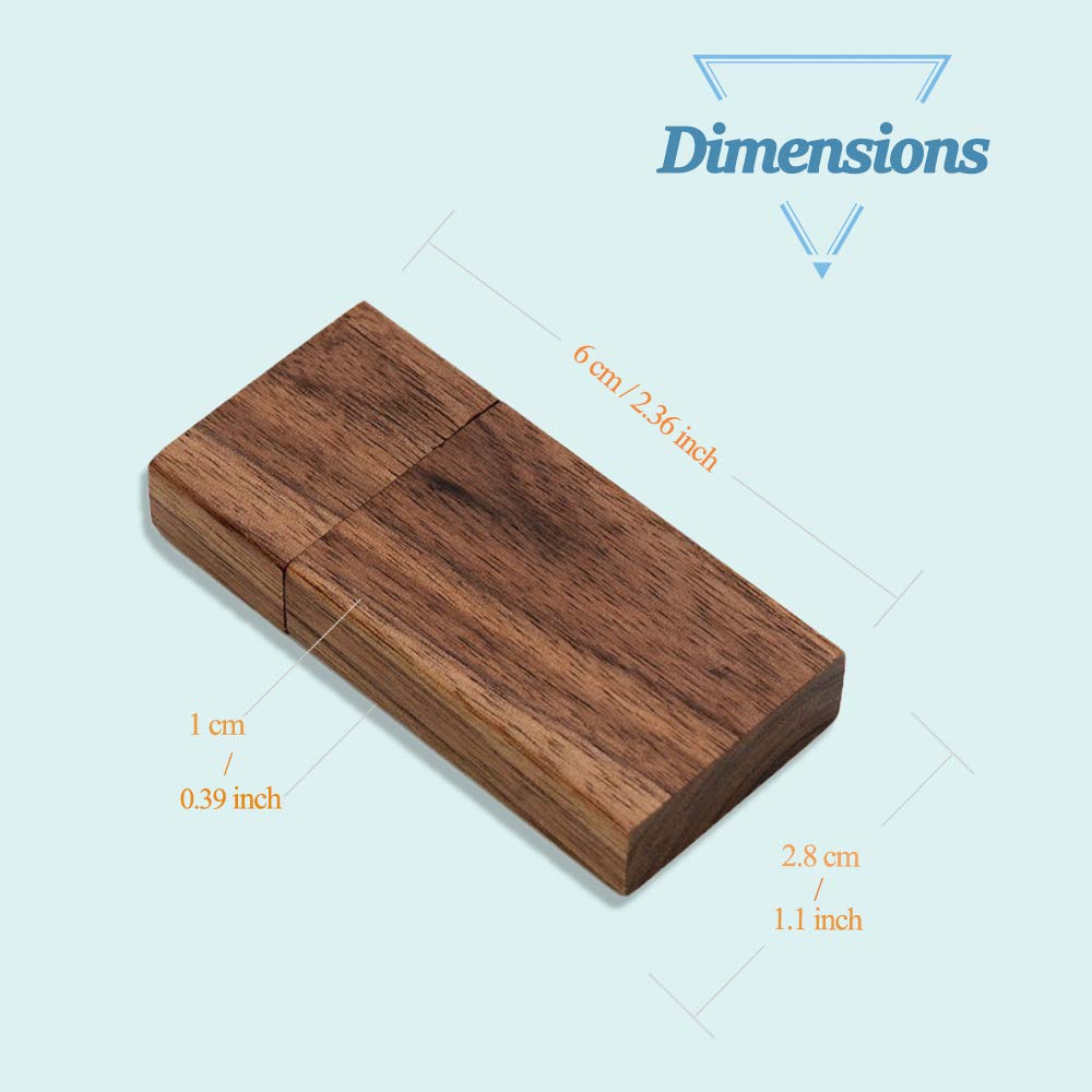 64GB Wood Flash Drives 5 Pack, FEWINA Rectangle Walnut Wooden USB Drive 64 GB Thumb Drive Gig Stick USB2.0 Memory Stick Jump Drive for Backup Picturs/Videos Ideal Gift (5PCS / Walnut)