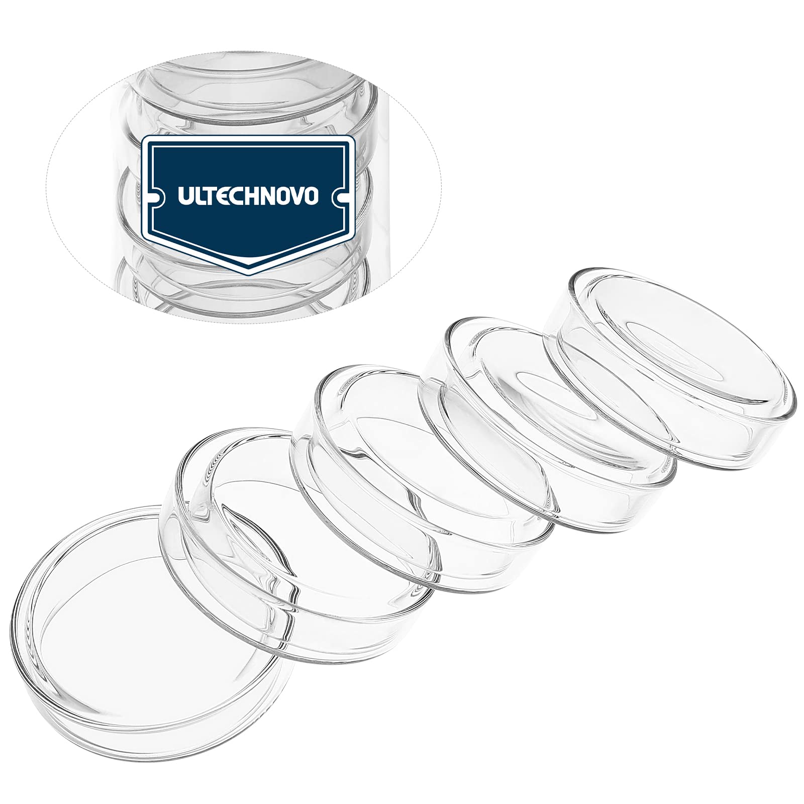 Petri Dishes with Lids Glass Petri Dishes Culture High Borosilicate Petri Dishes 5Pcs