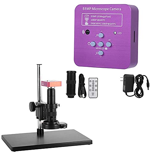 51MP HDMI Microscope Camera Digital Microscope Video Camera Industrial Electronic USB Microscope 120X C Mount Lens with Remote Control