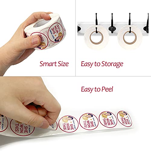 600 PCS Don't Worry She Won This Stickers, TNE Creator 1.5 Inch Small Shop Stickers Thank You Customer Appreciation Circle Sticker Labels for Small Businesses Packaging Sticker, Handmade Sticker