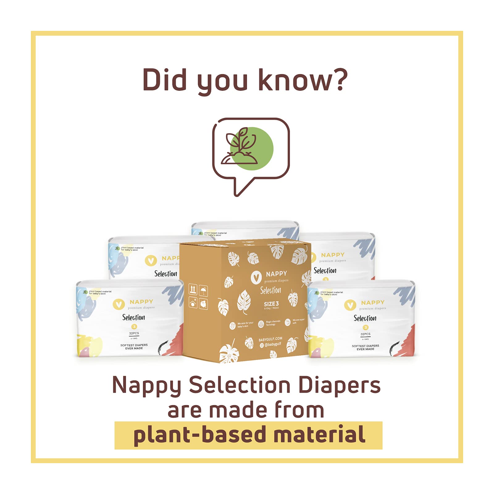 Nappy Selection Premium Diapers Size 1 (2-5 KG) Newborn 22 Diapers/Organic-Natural Cotton Enhanced Back Sheet/European Made