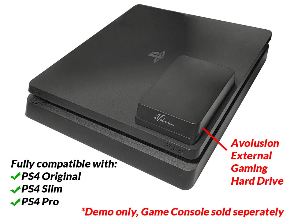 Avolusion M2 Series 2TB USB 3.0 Portable External Gaming Hard Drive (for PS4, Pre-Formatted) M2-BK-2TB-PS - 2 Year Warranty