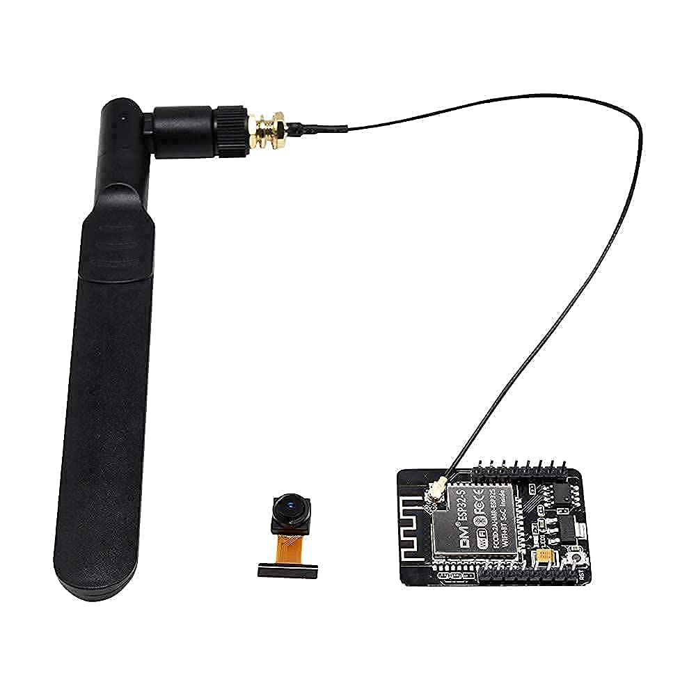 Aideepen ESP32-CAM-MB W- BT Board Micro USB to Serial Port CH-340G with 8DBI High Gain Dual-Band Antenna + 20cm IPEX to RP-SMA Cable
