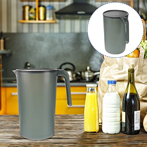 Cabilock 2500ML Plastic Pitcher Iced Tea Pitcher with Lid and Handle Hot Cold Water Carafe Water Pitcher Jug for Juices Beverage Camping Picnics (Black)
