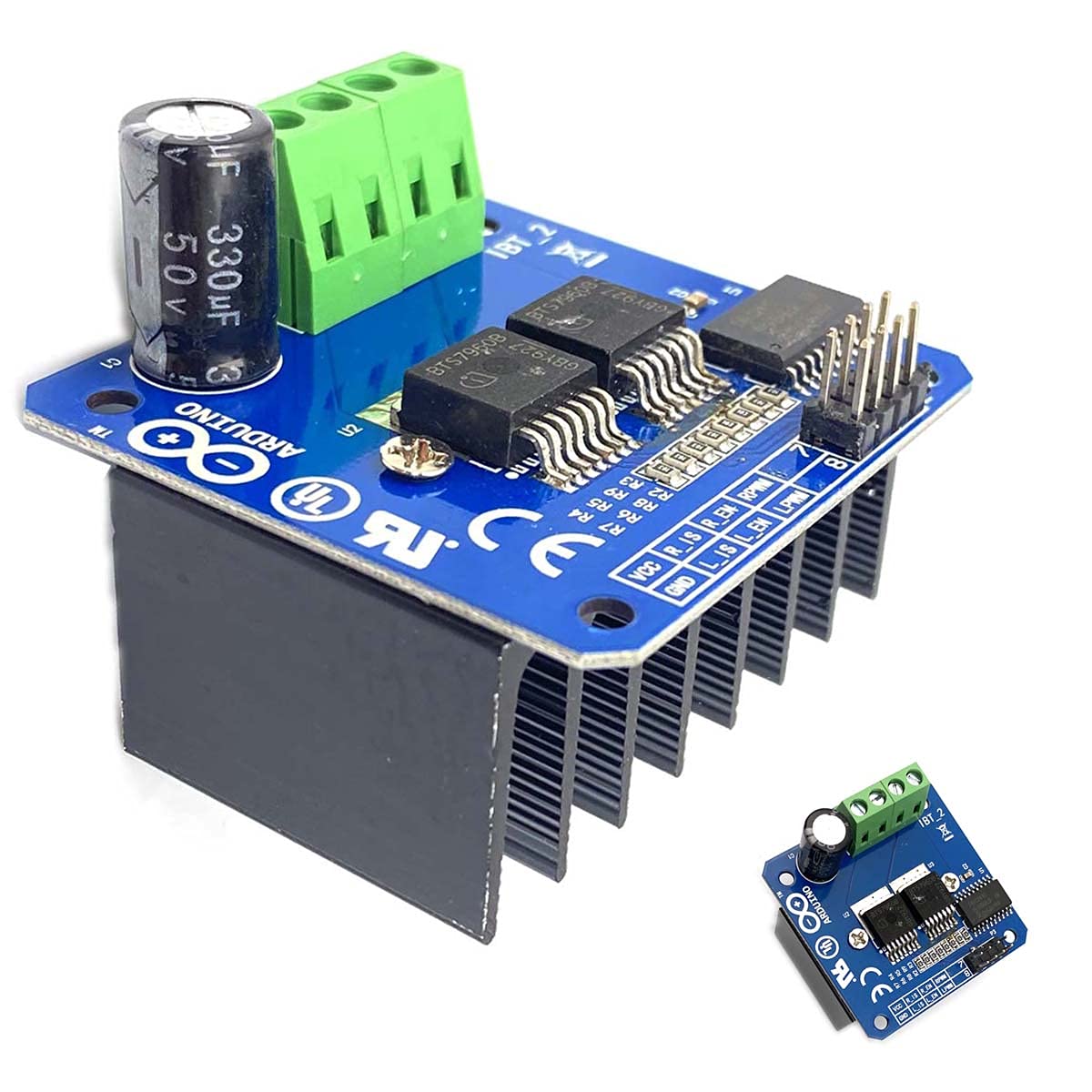Kiro&Seeu Double BTS7960B DC 43A Stepper Motor Driver Module H-Bridge PWM Driving Board Compatible with Arduino Smart Car Raspberry Pi