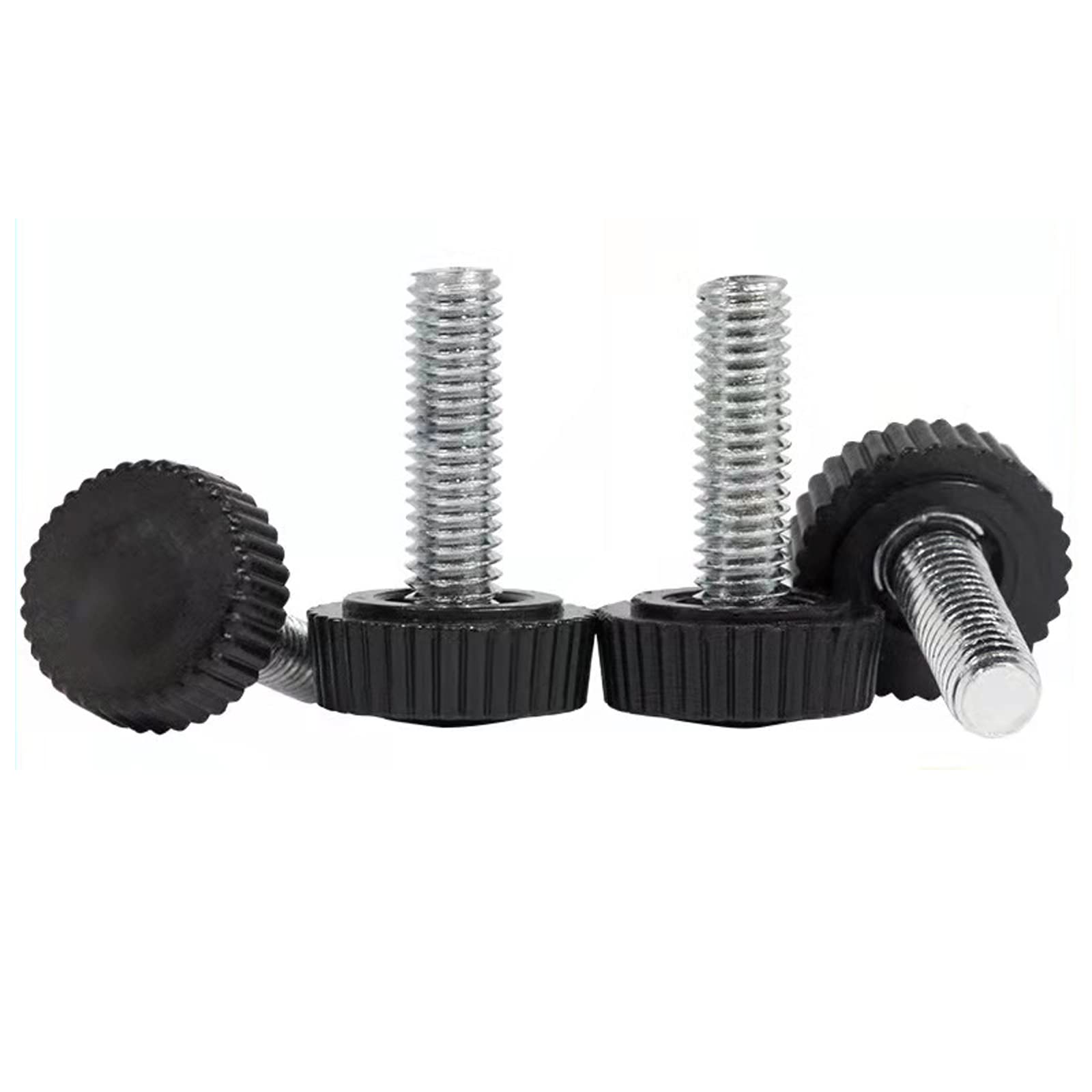 M5x8mm Male Thread Thumb Screw Knobs,Grip Thumb Screw,Threaded Knurled Knobs Grip,Round Head Clamping Knobs (20 Pcs Black)