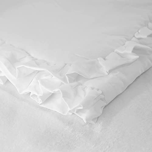 Sahaler Blush Coral Pink Ruffle Crib Quilt Baby Girl Bedding Blanket Comforter Nursery Boys Girls Quilt (White Ruffle Blanket)