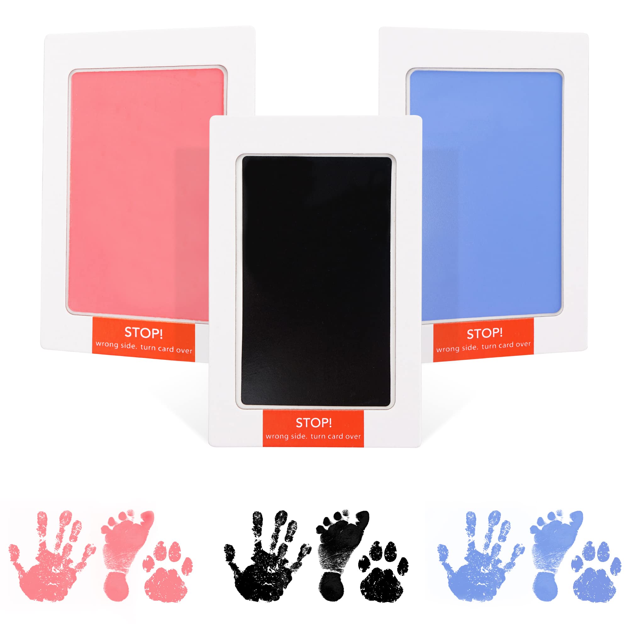 3 Color Baby Hand and Footprint Kit,Dog Paw Print Kit,Baby Footprint Kit,Baby Shower Gifts,Newborn Keepsake Baby Handprint Kit,Ink Pad for Newborn Hand and Footprints for Baby Keepsakes