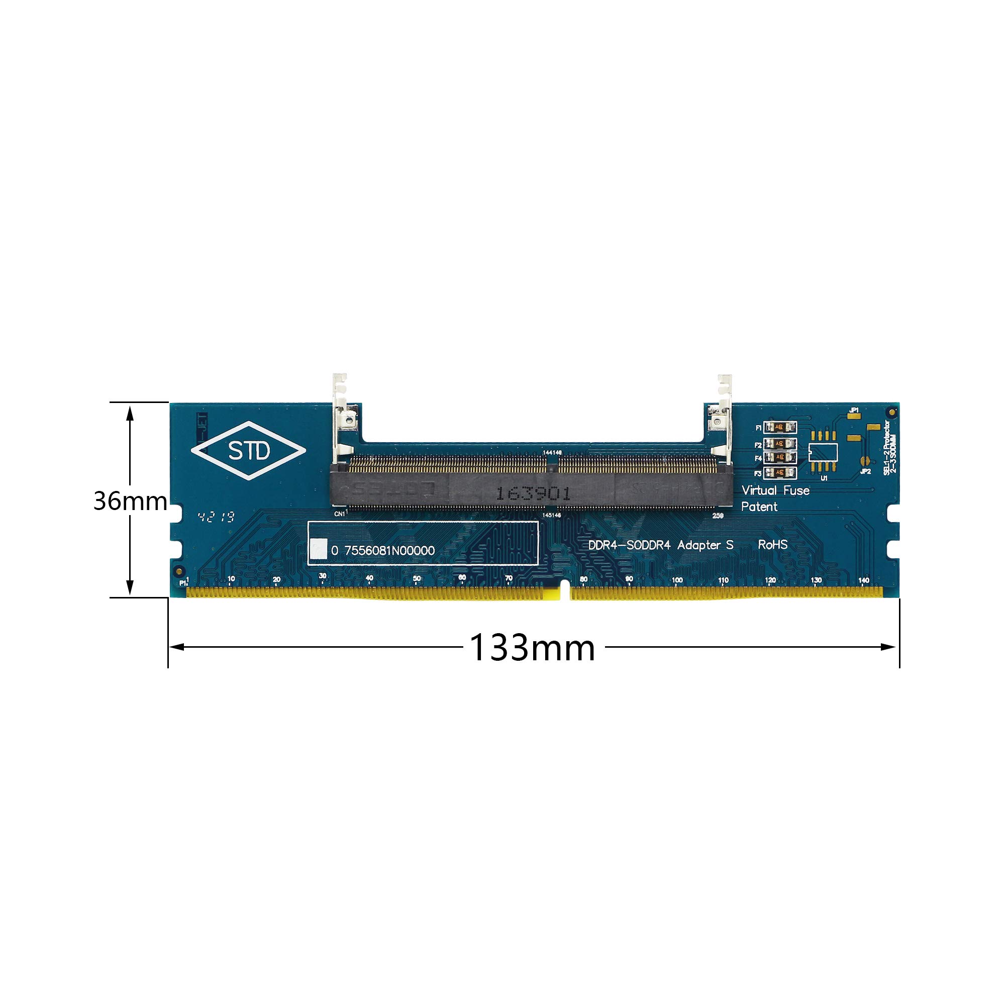 SinLoon Laptop DDR4 RAM to Desktop PC RAM Adapter Card SO DIMM to DDR4 Converters DDR4 Laptop SO-DIMM to Desktop DIMM Memory RAM Connector Adapter (DDR4)
