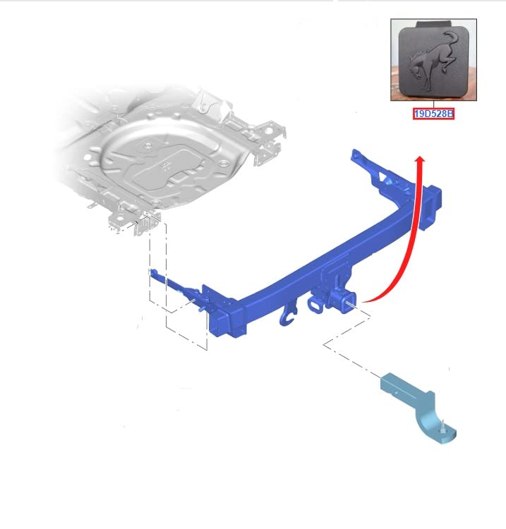 21 Thru 22 Ford Bronco and Bronco Sport OEM Genuine 2" Tow Hitch Rubber Plug Cover with Bucking Bronco