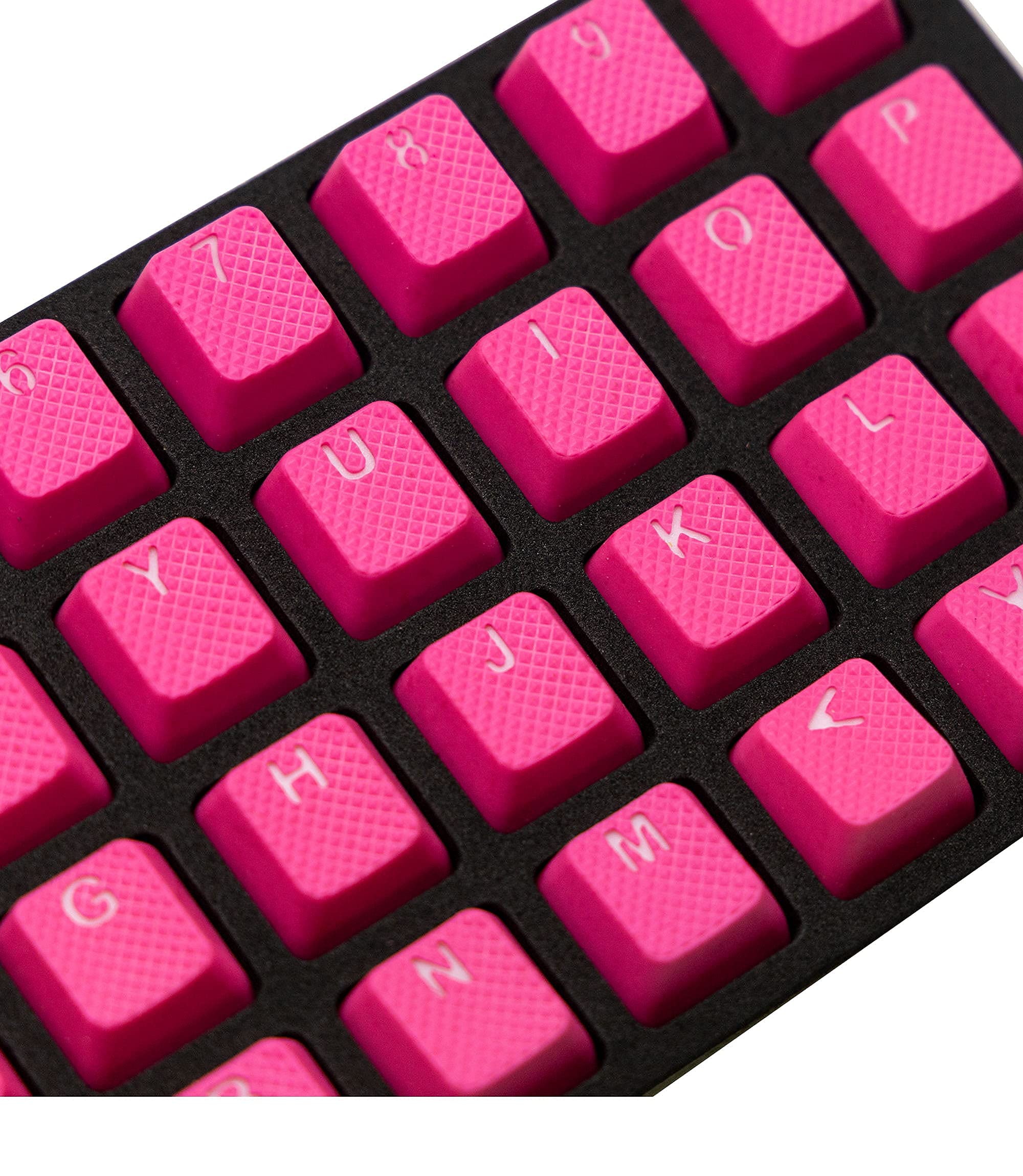 TAI-HAO 42 Rubber Gaming Keycaps Compatible with All MX Types Keyboards - Neon Pink