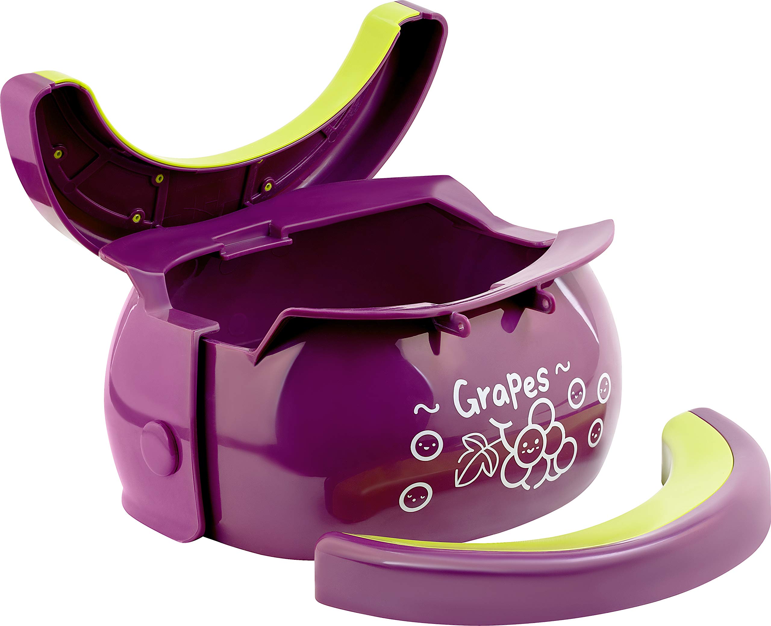 Portable Potty 2-in-1 Travel Toilet Seat & Compact Potty Trainer for Baby, Toddlers & Kids with Splash Guard & Liners (Grape)