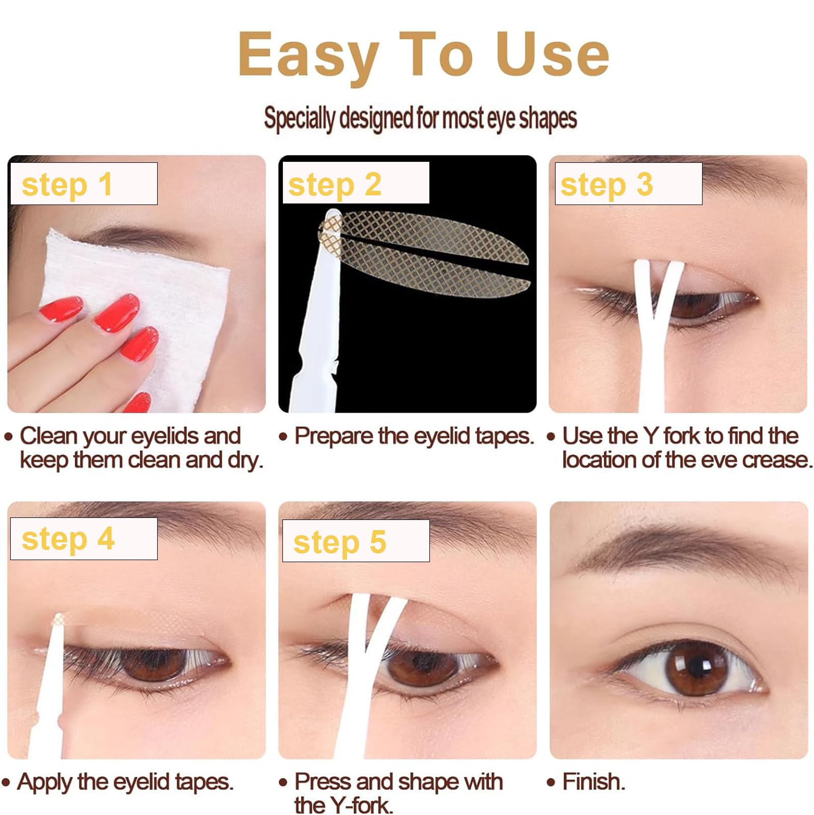 Waterproof Invisible Double Eyelid Tape - 1200 Pieces Natural Fiber Eyelid Lifter Strips, Eye Lift Tape for Droopy Lids, 2 Rolls Invisible Eye Stickers, Big Eye Decoration